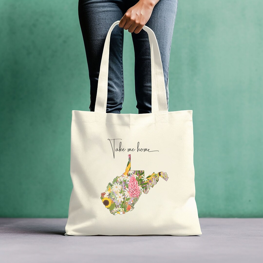 West Virginia Tote Bag, WV Tote Bag, WV Tote, Wv State Tote Bag, Wv ...