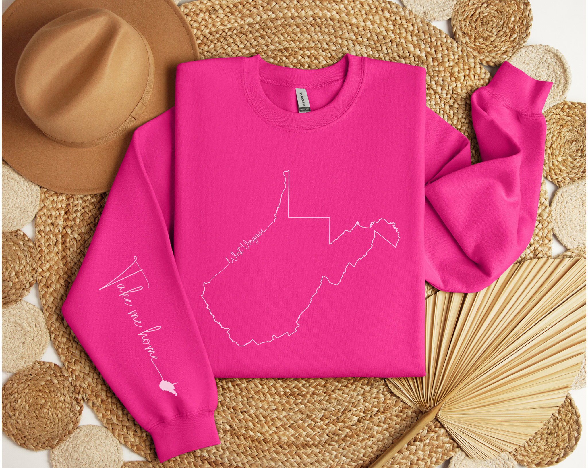 West Virginia Sweatshirt West Virginia State Outline WV Sweater ...