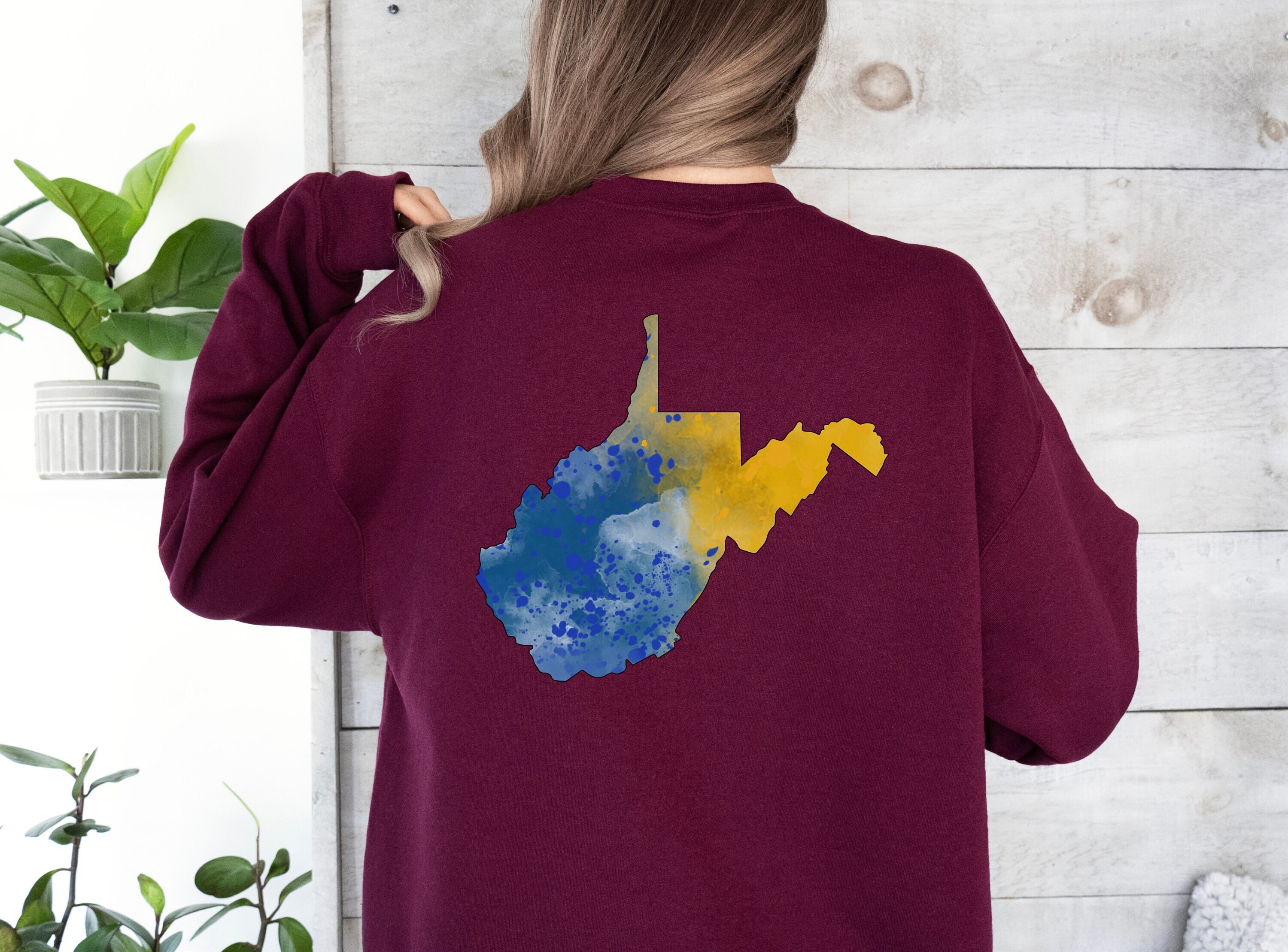 West Virginia Sweater, West Virginia Blue and Gold, WV Sweatshirt ...
