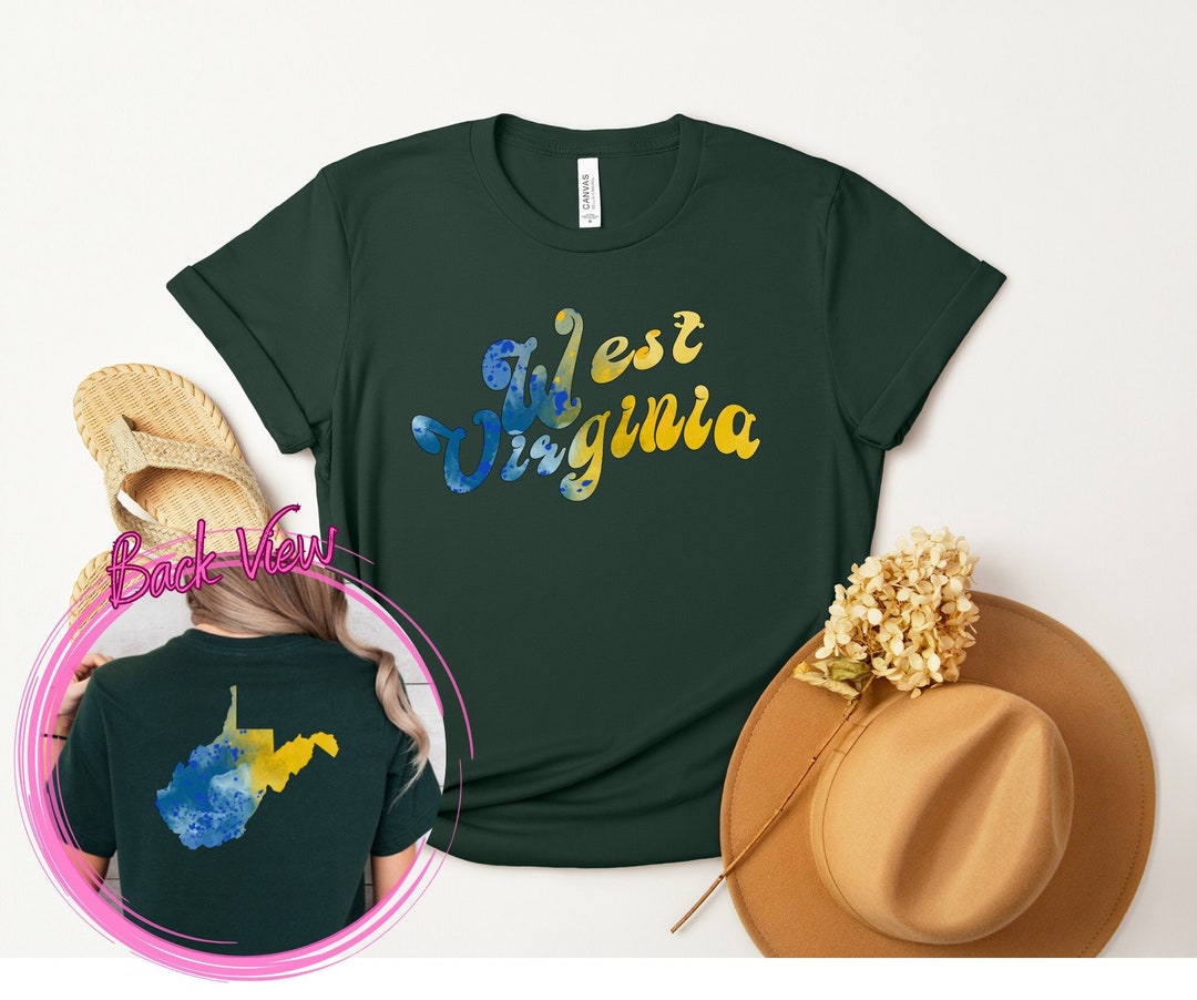 West Virginia Tshirt, West Virginia Blue and Gold, WV Shirt Mountain ...