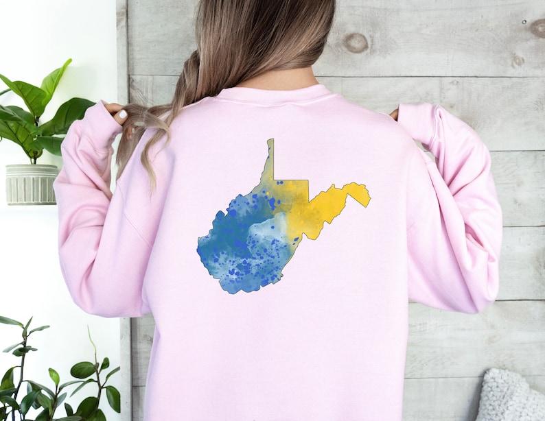 West Virginia Sweater, West Virginia Blue and Gold, WV Sweatshirt ...