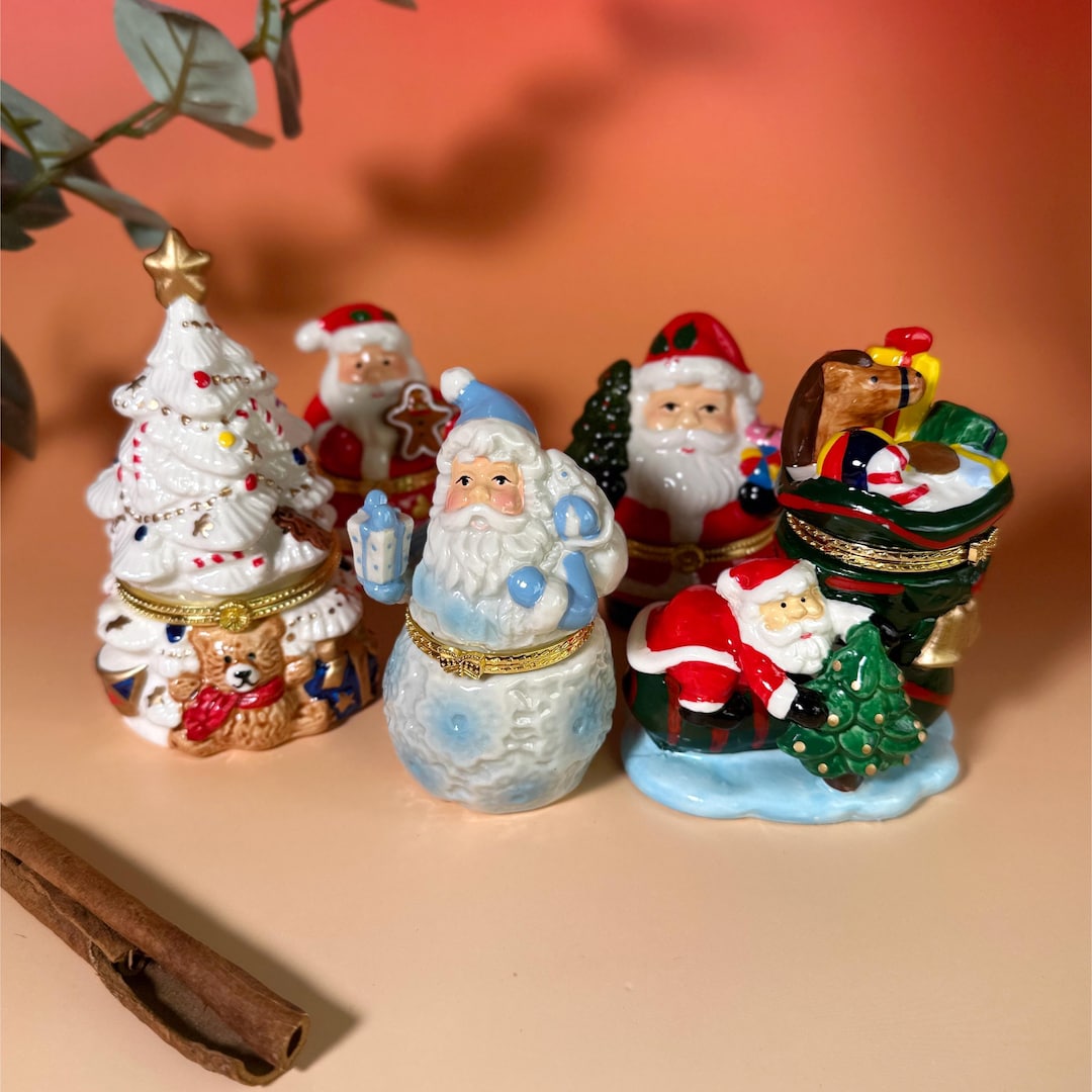 Hand Painted Trinket Box Collection | Christmas Themed | Christmas Tree ...