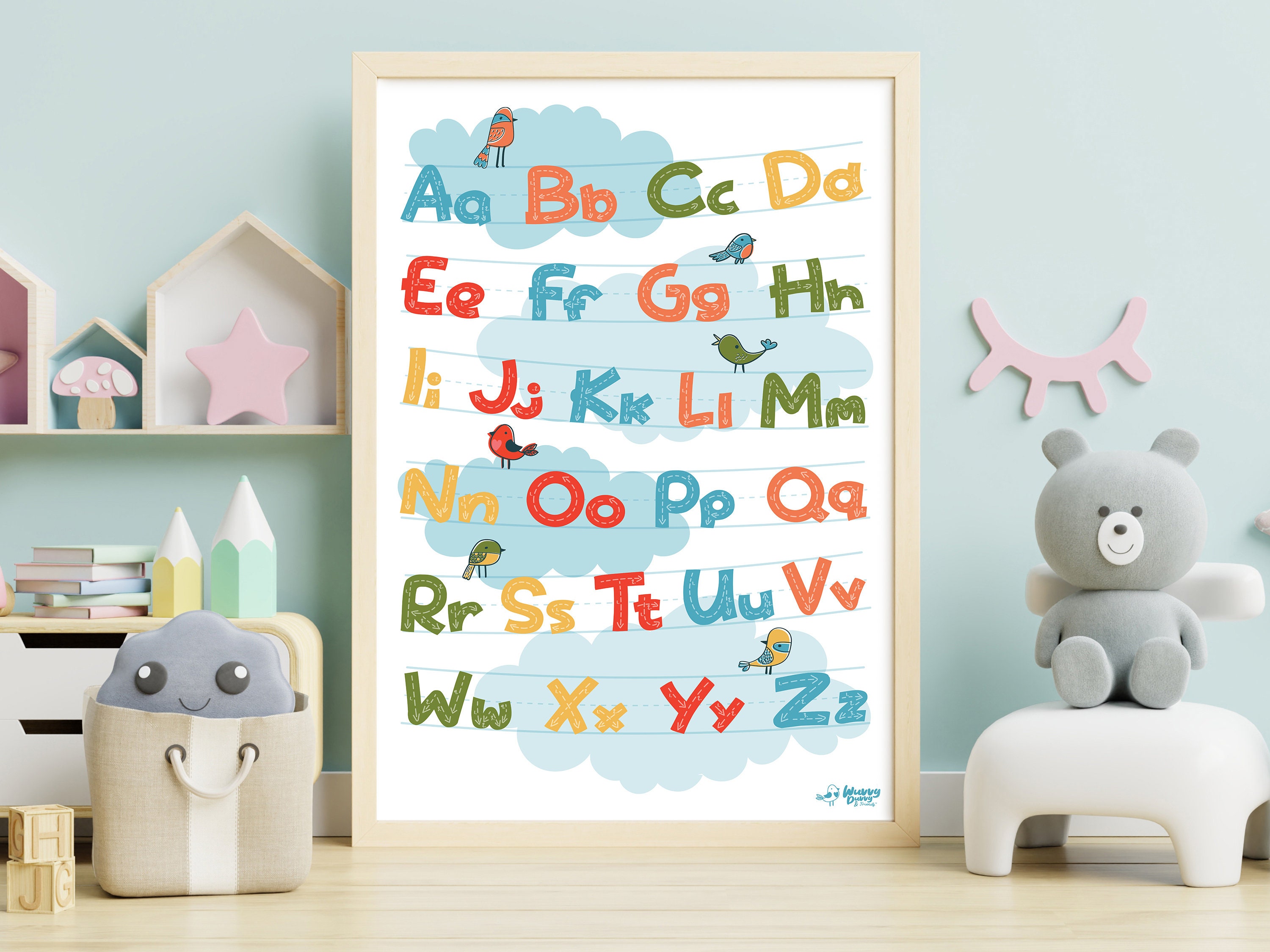 Colorful Alphabet Poster Print Letters of the Alphabet Writing Chart ...