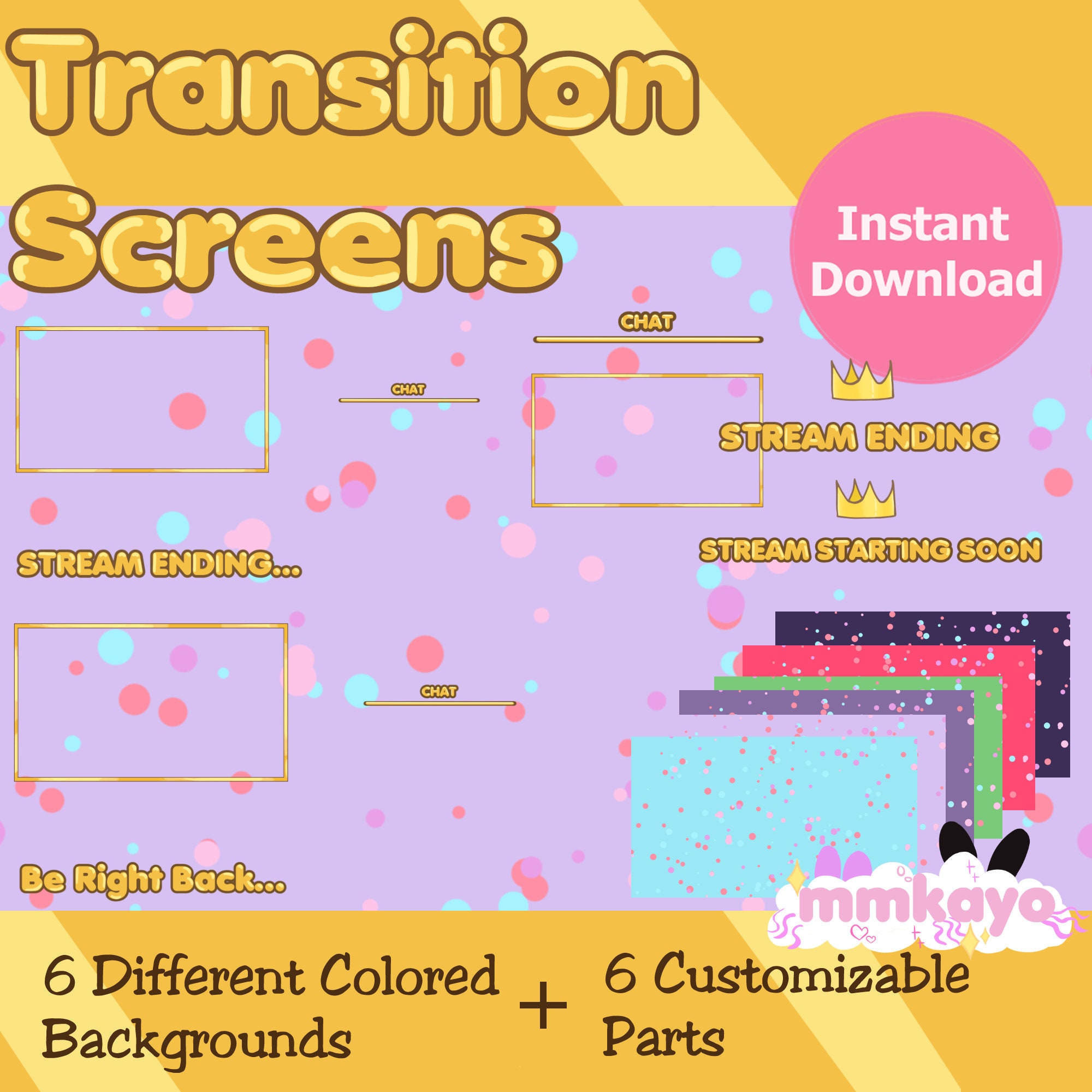 Animated Gold Themed Birthday Confetti Stream Package Twitch Overlay ...
