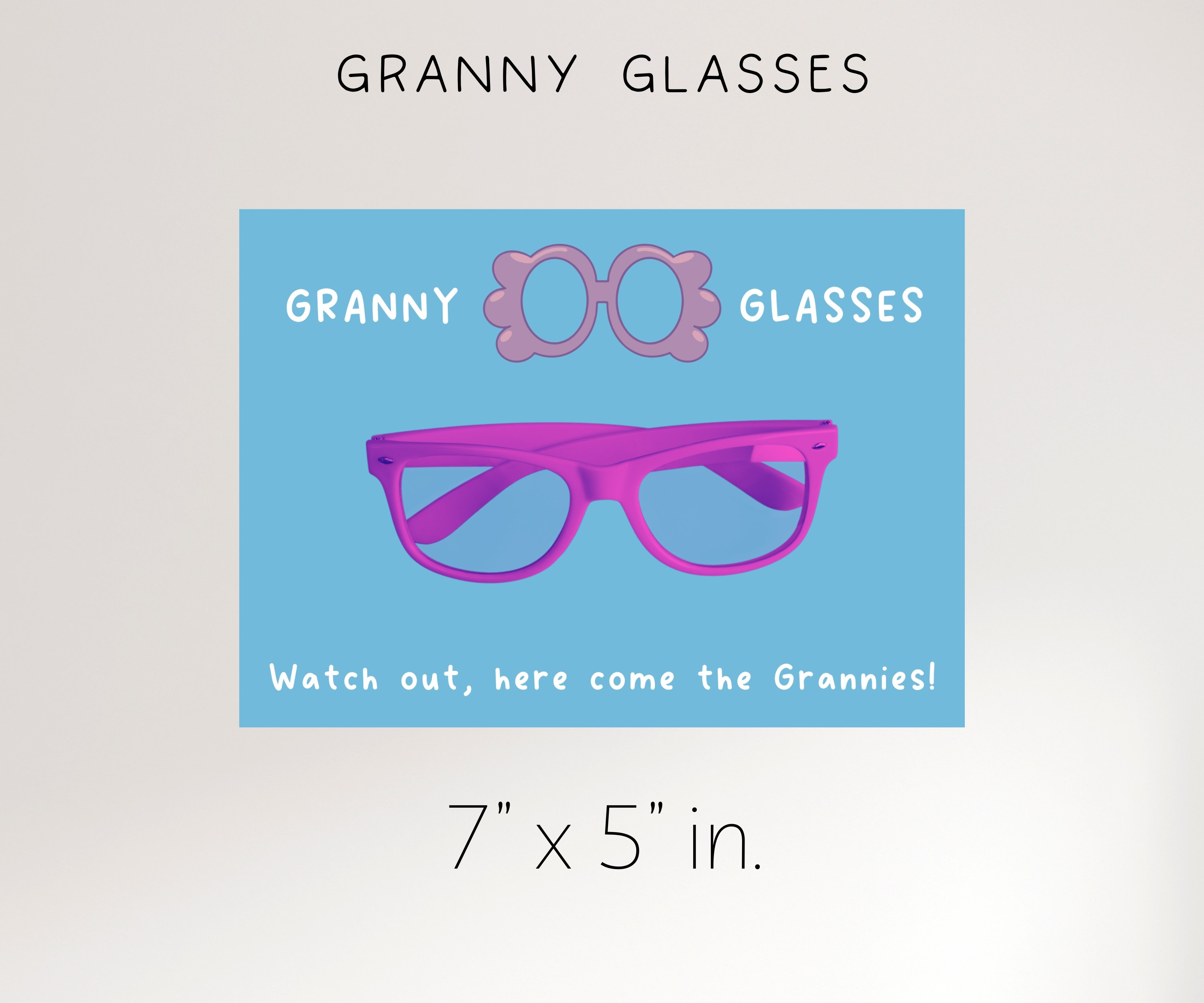 Granny Glasses Bluey Inspired Glasses Party Favor Digital Etsy Uk