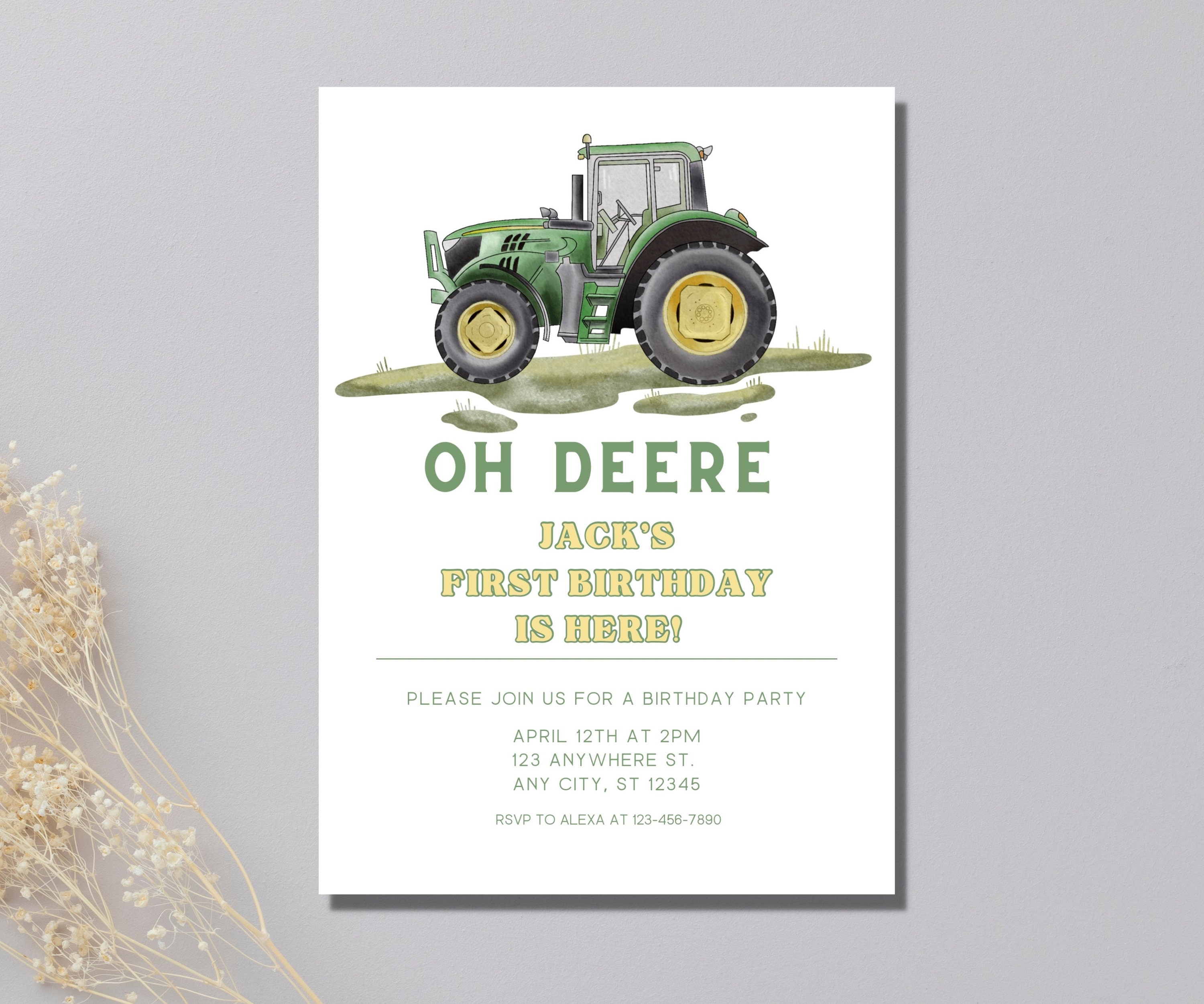 John Deere Tractor Invitations