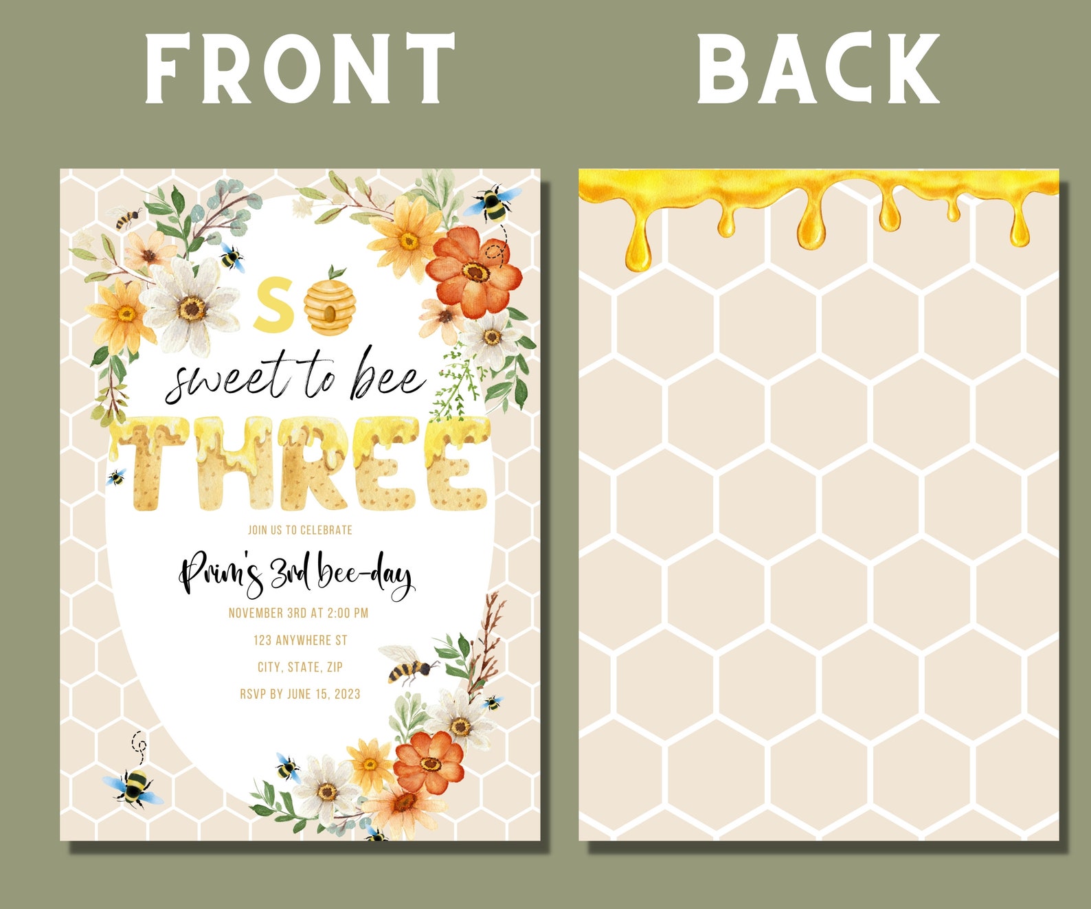 So Sweet to Bee Three Girls 3rd Birthday Bee-day Bee Theme - Etsy
