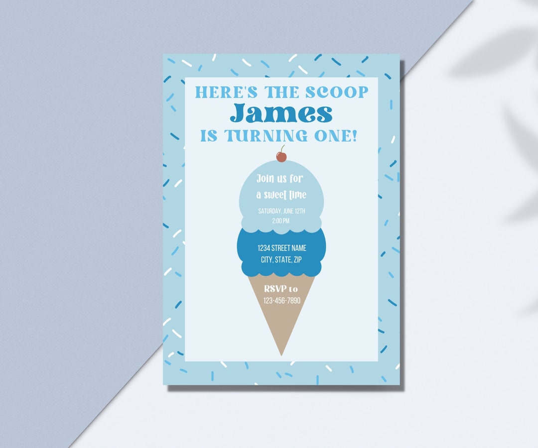 Here's the Scoop, Sweet One, First Birthday, Summer Birthday, Boy Ice ...