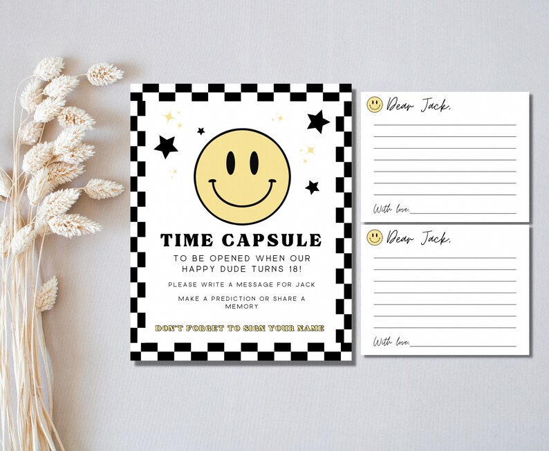 One Happy Dude 1st Birthday Time Capsule Sign and Matching - Etsy