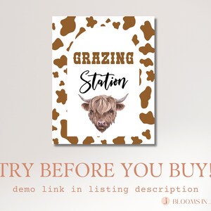 Cow Party Sign Bundle, 8x10 in Decor, Cow Theme Party Sign Decor, Holy ...