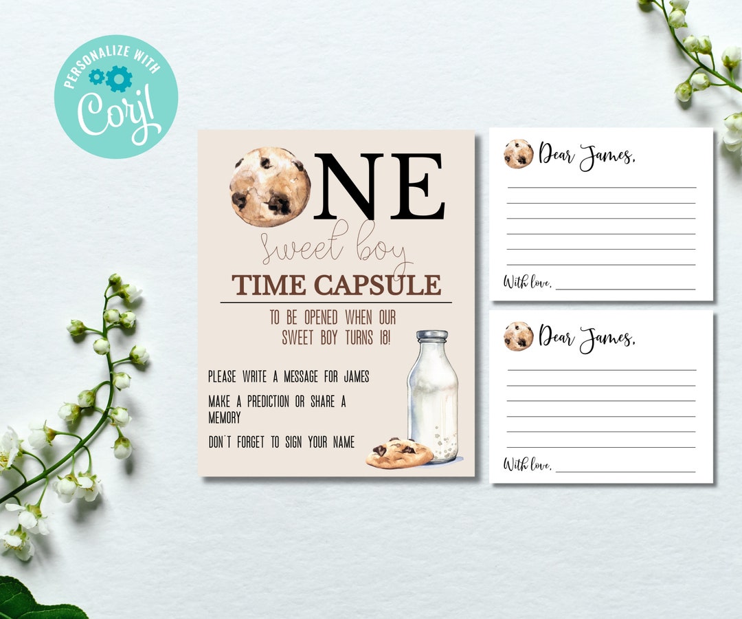 One Sweet Boy, Cookie Theme Time Capsule, Cookie First Birthday Party ...