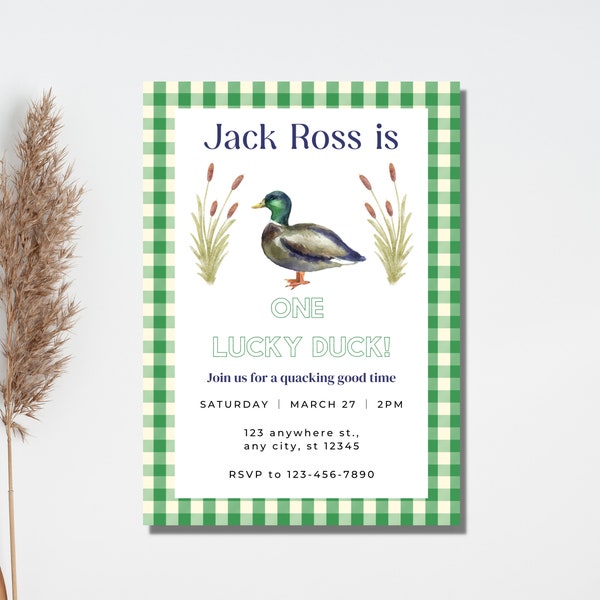 Duck Theme Birthday Invitations - Etsy UK