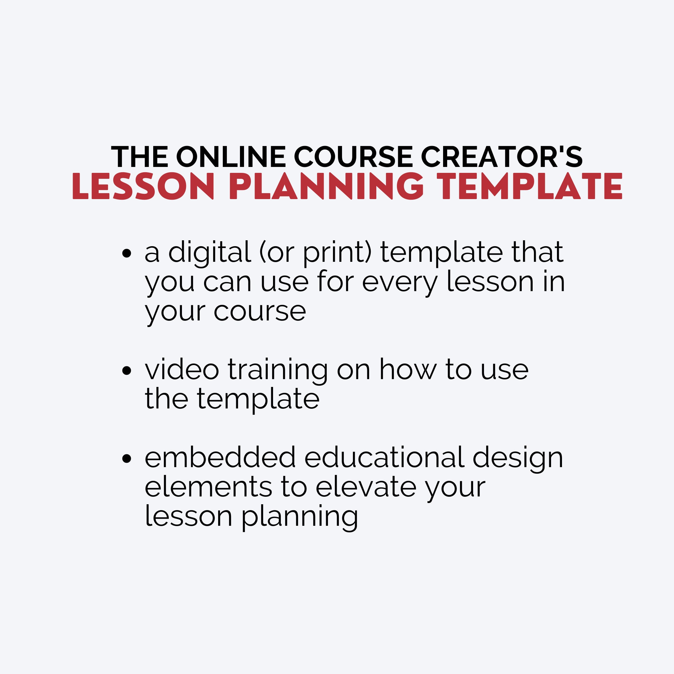 The Online Course Creator's Lesson Planning Template - Etsy