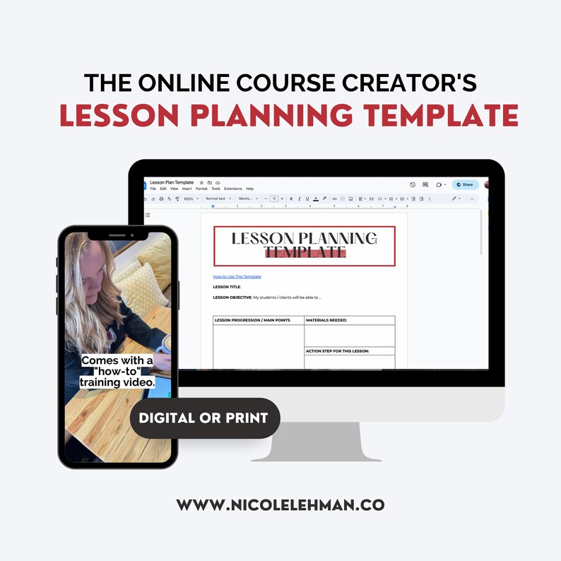 The Online Course Creator's Lesson Planning Template - Etsy