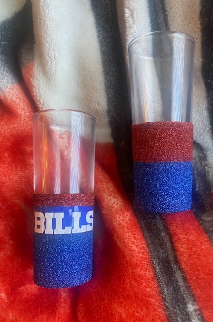 NFL Glitter Double Shot Glasses - Etsy