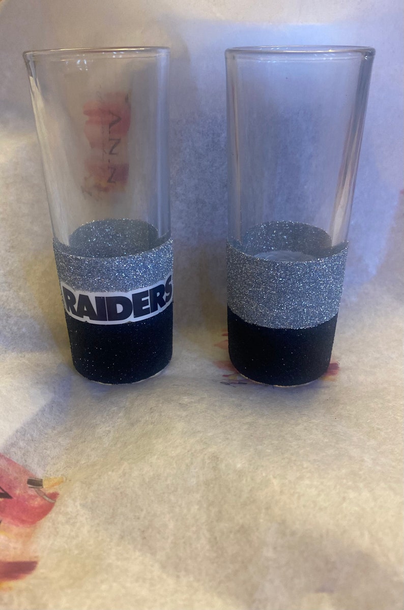 NFL Glitter Double Shot Glasses - Etsy