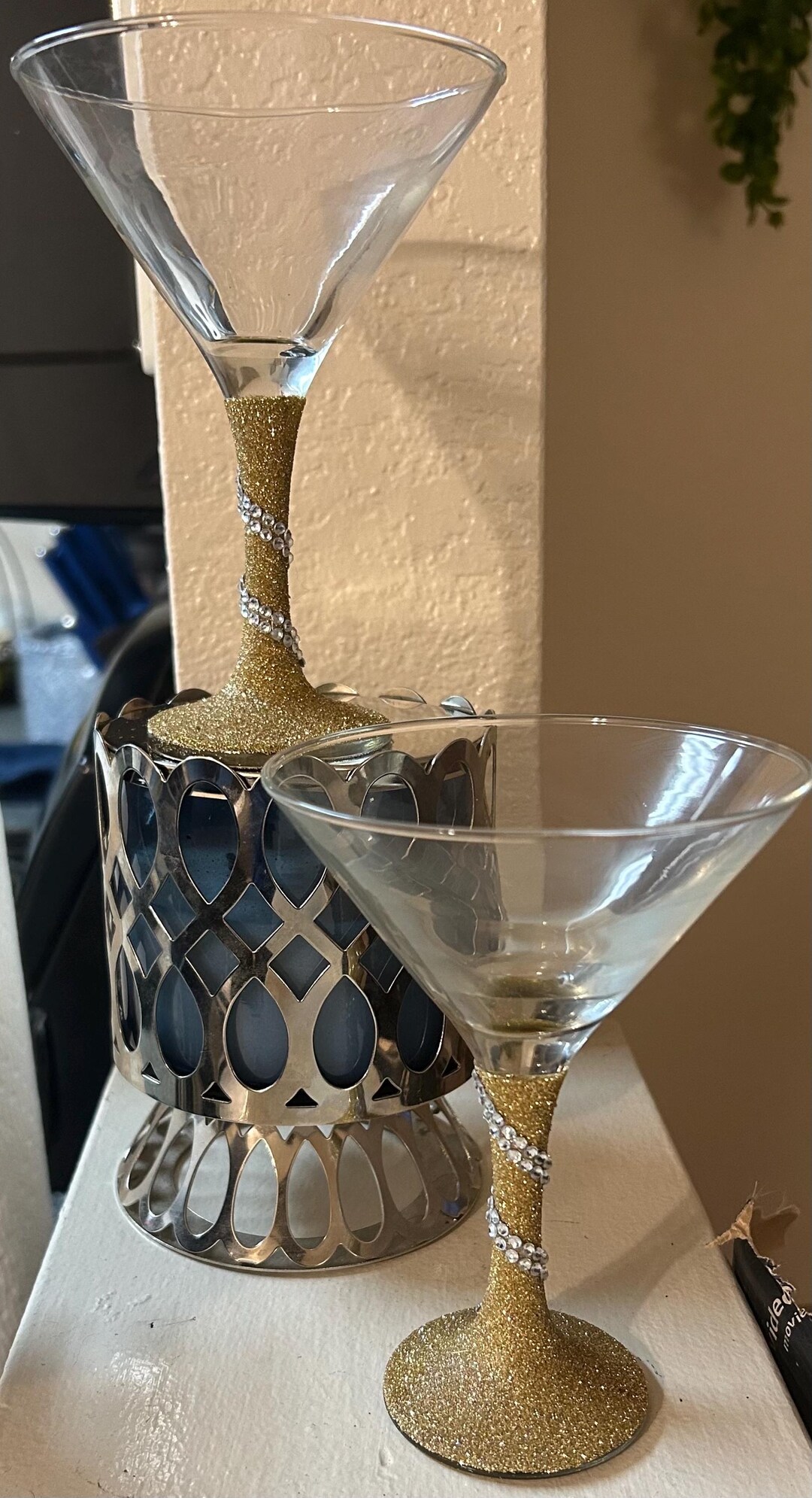 Customized Glitter Martini Glassware - Etsy