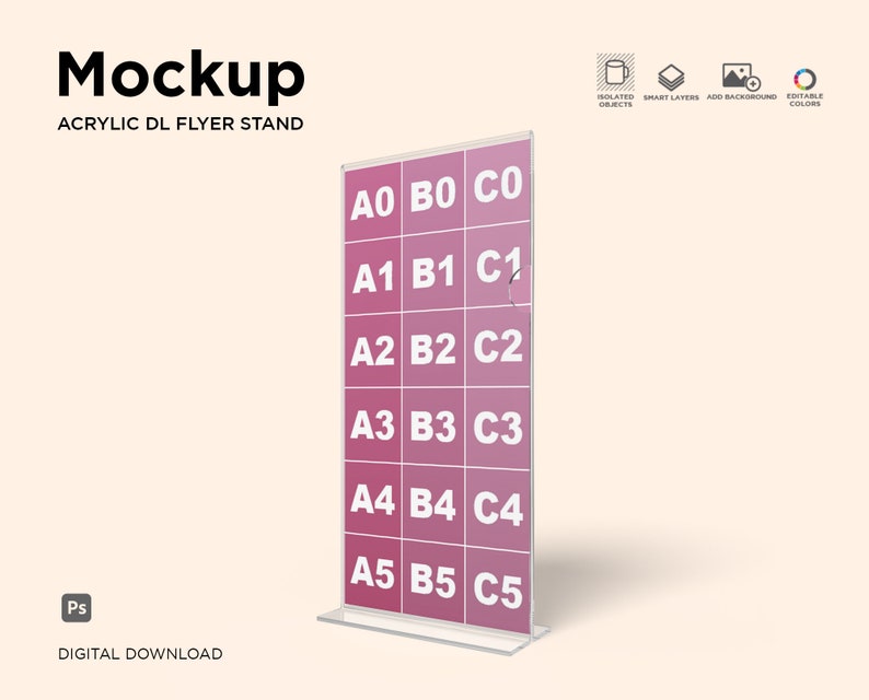 Acrylic Restaurant Table Sign Holder Mockup, Acrylic Menu, Sign Stand ...