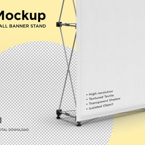 Exhibition Wall Banner Cloth Straight Display Stand Isolated 3D Render ...