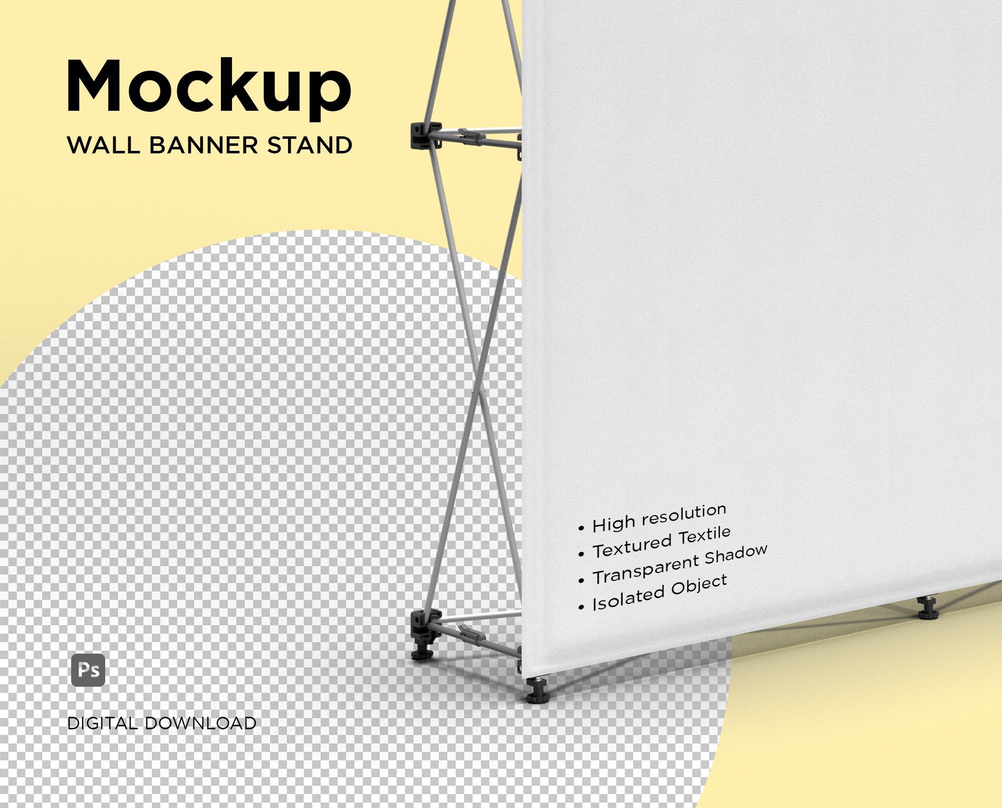 Exhibition Wall Banner Cloth Straight Display Stand Isolated 3D Render ...