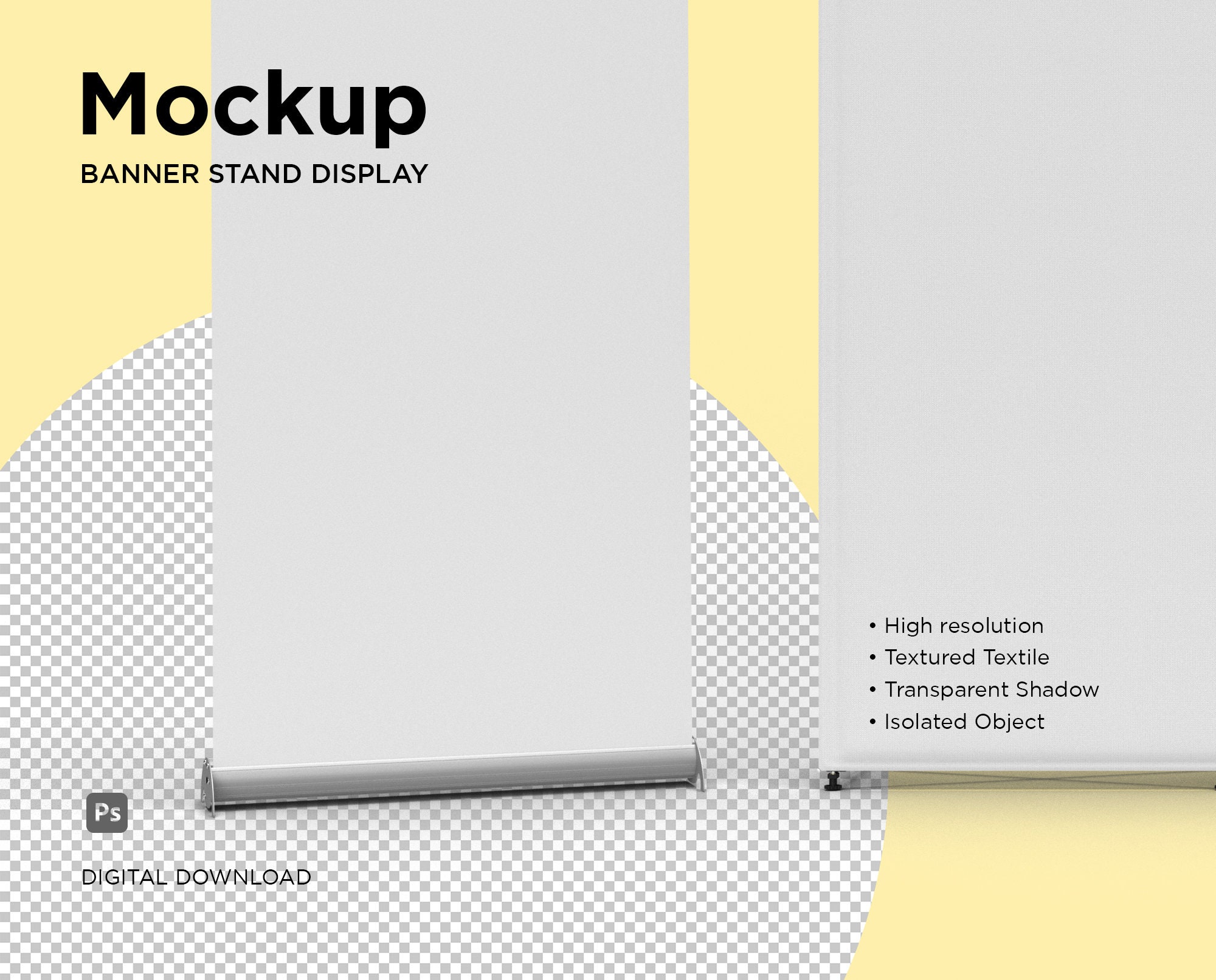 Exhibition Cloth Banner Wall Straight Display Stand and Two Retractable ...