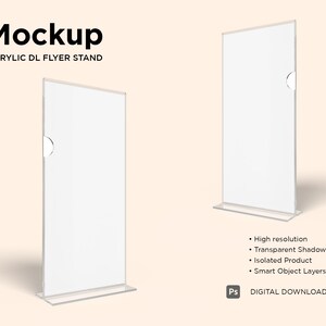 Acrylic Restaurant Table Sign Holder Mockup, Acrylic Menu, Sign Stand ...