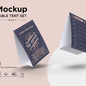 Table Tent Card Mockup, Tent Card Menu Mockup, Table Menu Template ...