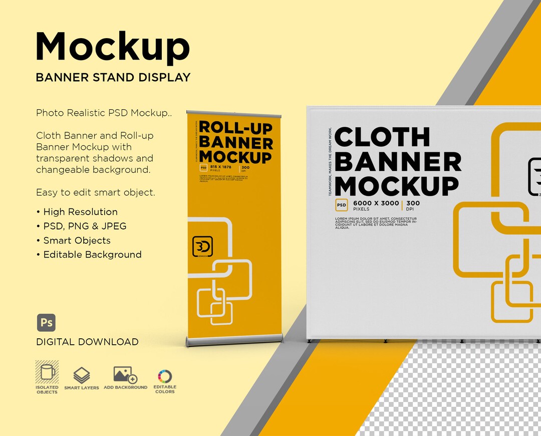 Exhibition Cloth Banner Wall Straight Display Stand and Two Retractable ...