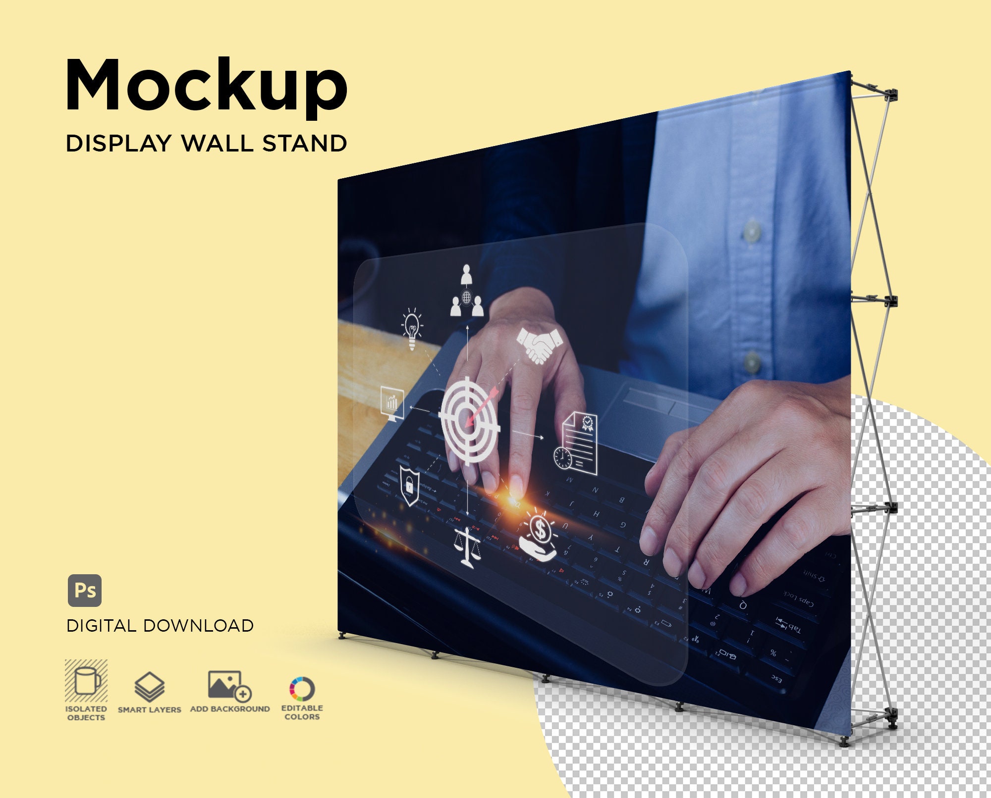 Exhibition Wall Banner Cloth Straight Display Stand Isolated 3D Render ...