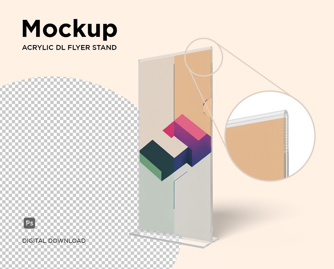 Acrylic Restaurant Table Sign Holder Mockup, Acrylic Menu, Sign Stand ...