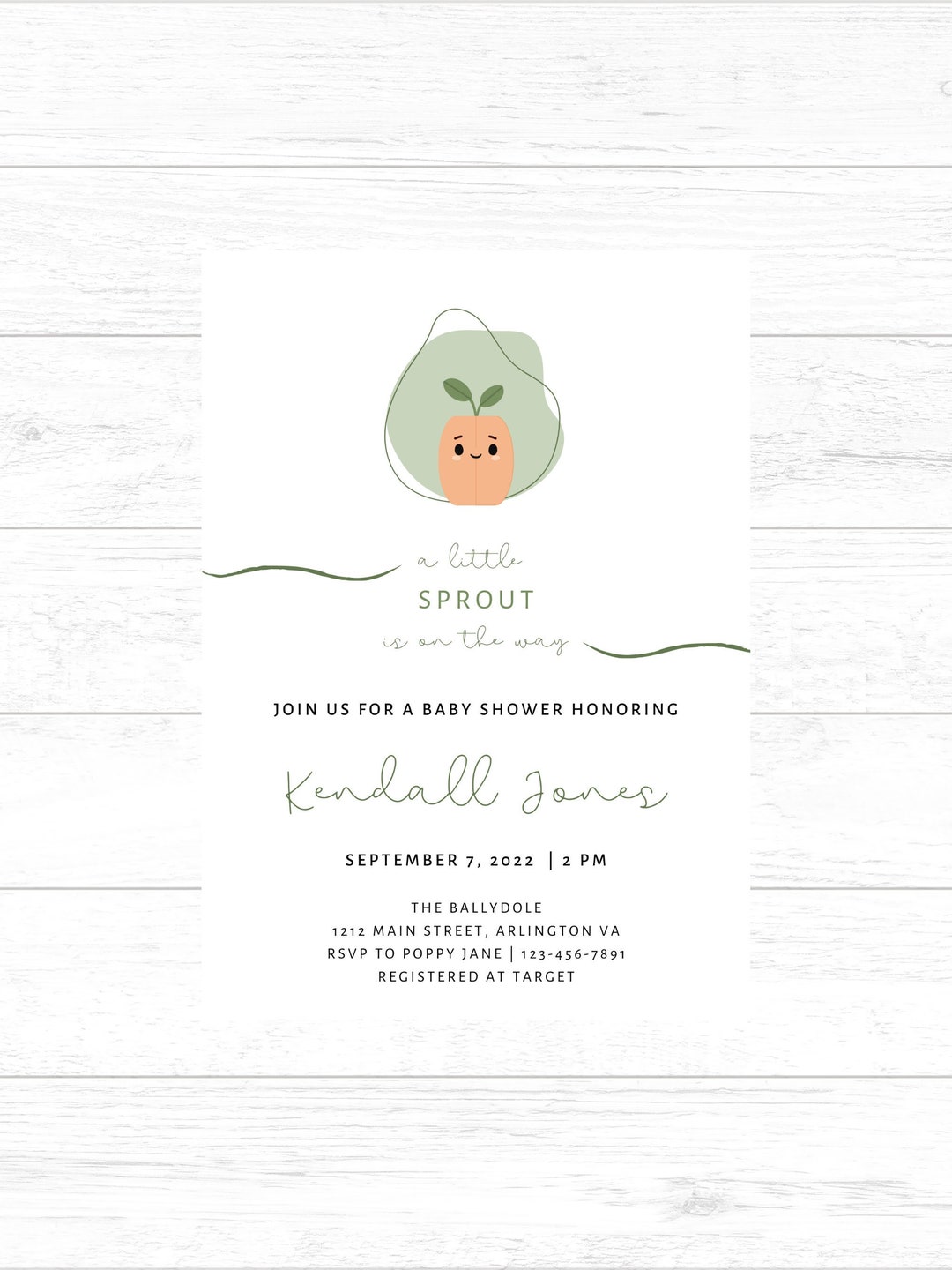 Little Sprout Baby Shower Invite - Etsy