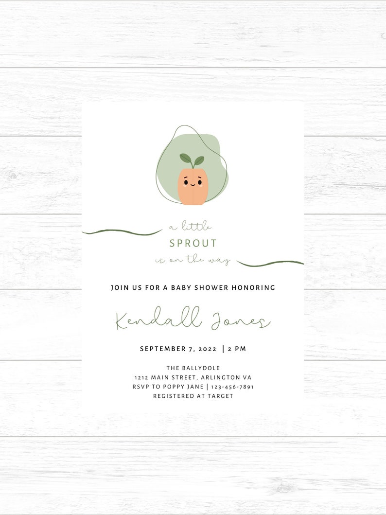 Little Sprout Baby Shower Invite - Etsy