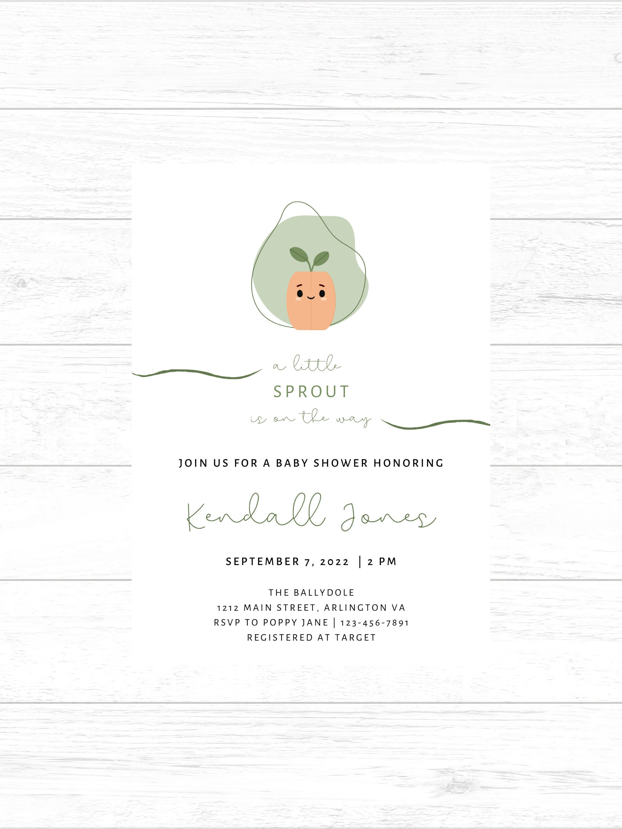 Little Sprout Baby Shower Invite - Etsy