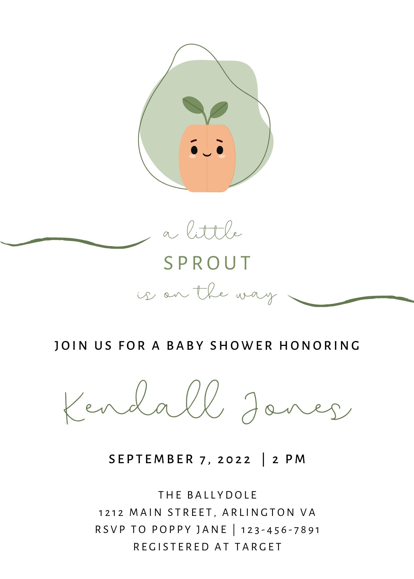 Bundle - Little Sprout Baby Shower With Invite - Etsy