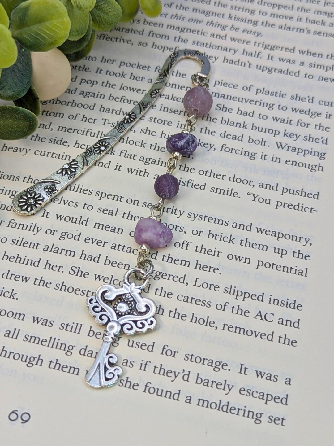 Mystic Lavender Key Charmed Bookmark | Key Charm | Gift for Book Lovers ...