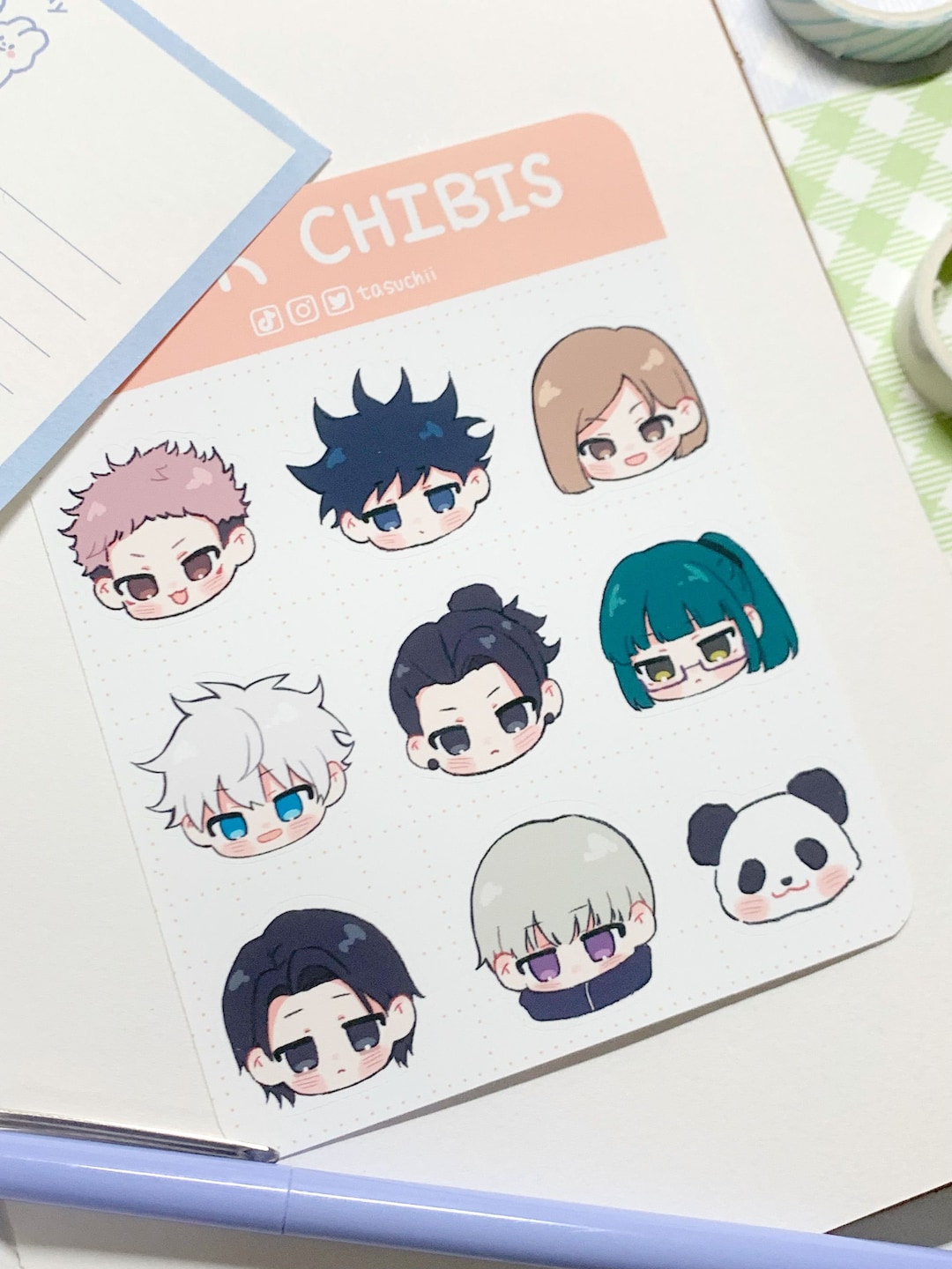 Chibi Sorcerers Anime Sticker Sheet | Cute | Laptop Sticker | Decals ...