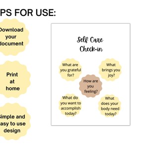 Daily Self Care Check-in Poster| Self-love & Mental Health Printable ...
