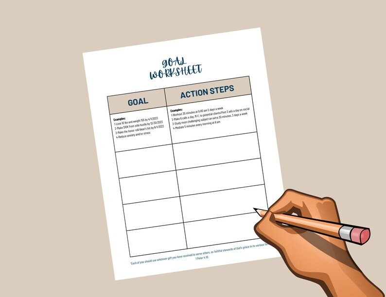 Vision Board Planner | Goal Worksheet | Action Plan | Affirmations ...