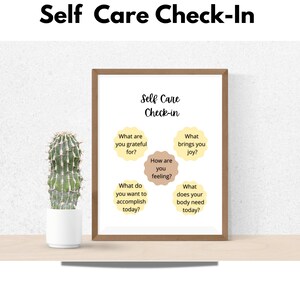 Daily Self Care Check-in Poster| Self-love & Mental Health Printable ...