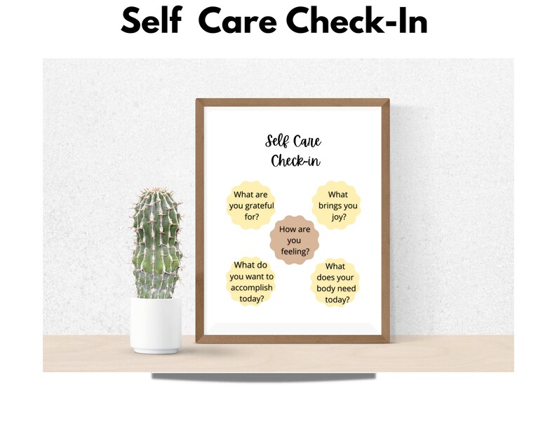 Daily Self Care Check-in Poster| Self-love & Mental Health Printable ...