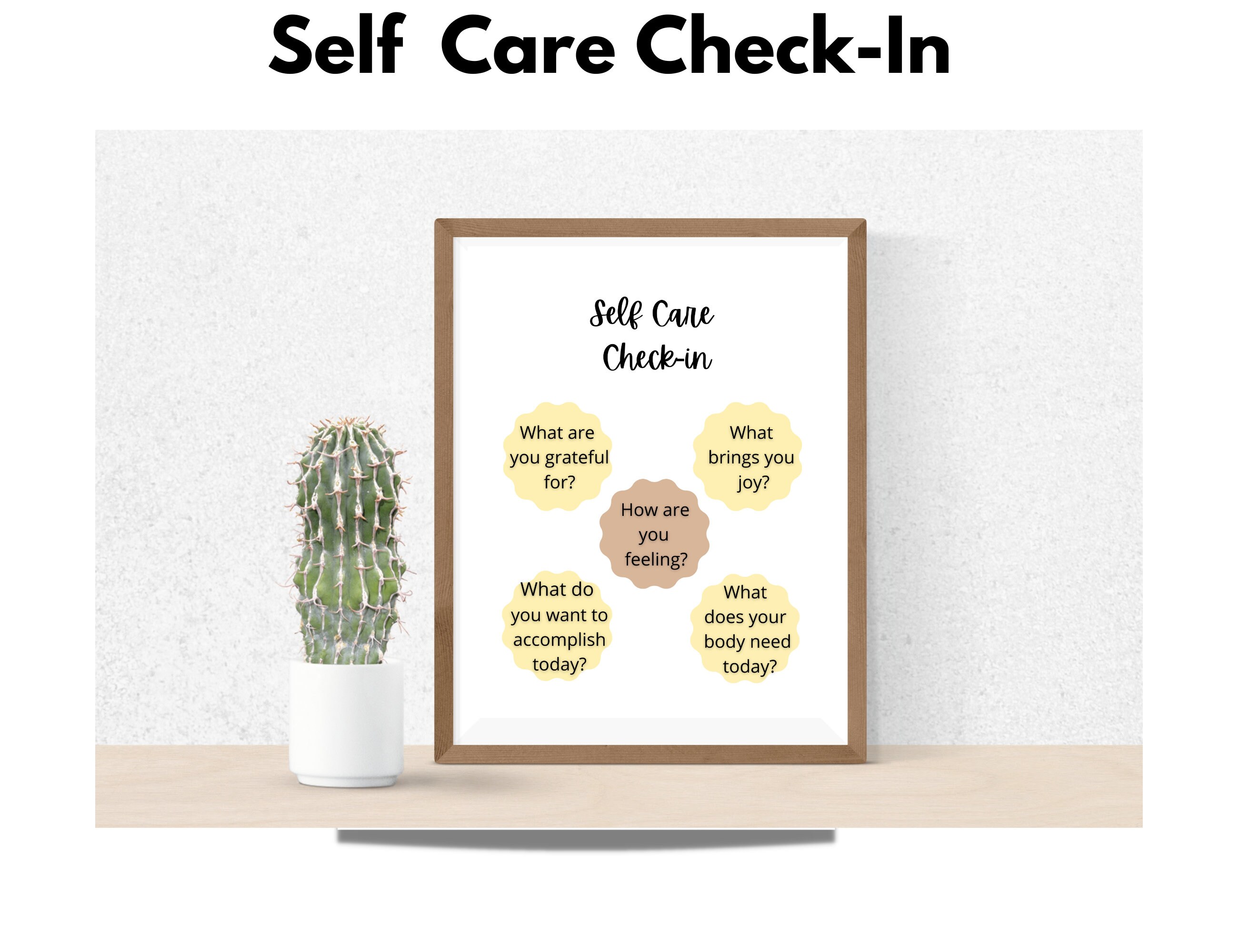 Daily Self Care Check-in Poster| Self-love & Mental Health Printable ...