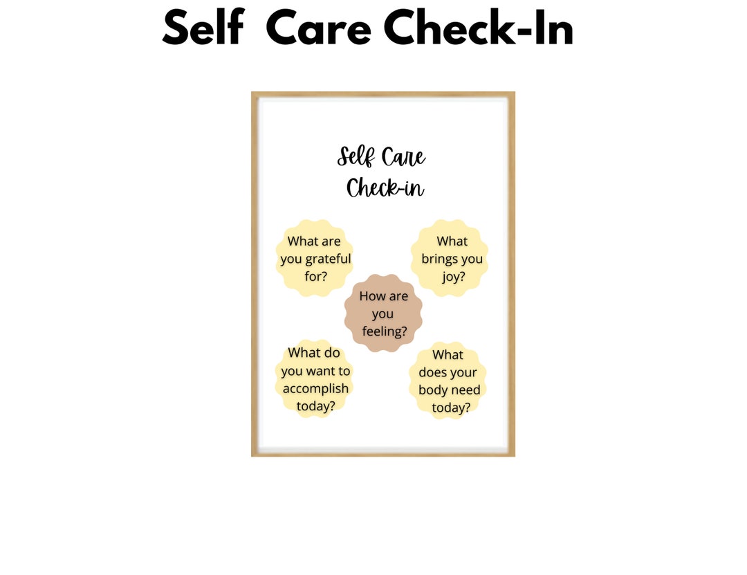Daily Self Care Check-in Poster| Self-love & Mental Health Printable ...