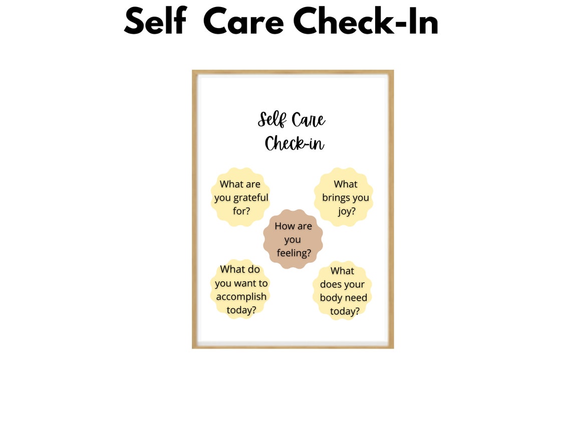 Daily Self Care Check-in Poster Self-love & Mental Health Printable ...