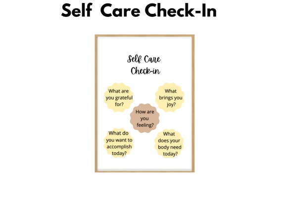 Daily Self Care Check-in Poster Self-love & Mental Health - Etsy