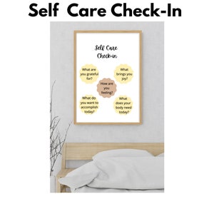 Daily Self Care Check-in Poster| Self-love & Mental Health Printable ...