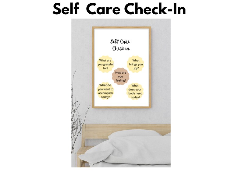 Daily Self Care Check-in Poster| Self-love & Mental Health Printable ...