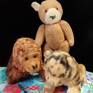 Collection of Three Best Friends: Bear, Tiger and Monkey Mohair With ...