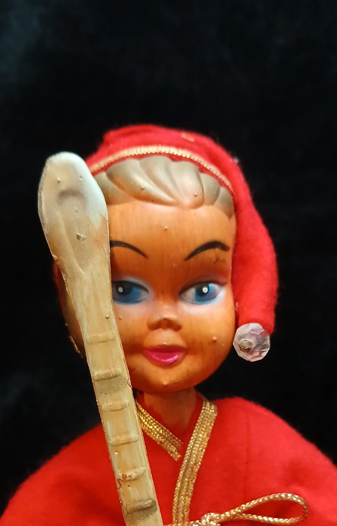 Kitschy Musician Elf Pixie Statue Playing a Lute, Tilso Hong Kong ...
