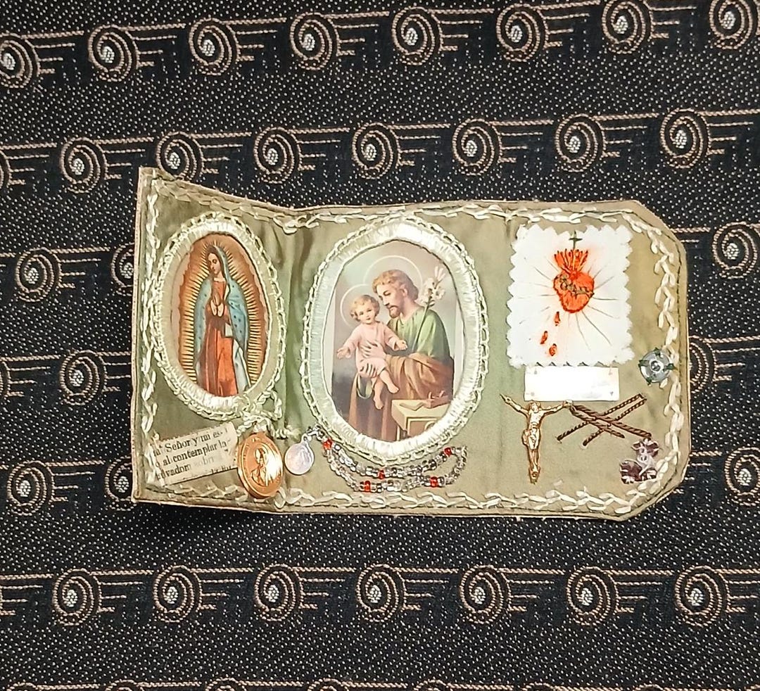 Prayer Wallet, Embroidered, Medals, Icons, Tiny Prayer Beads and More ...
