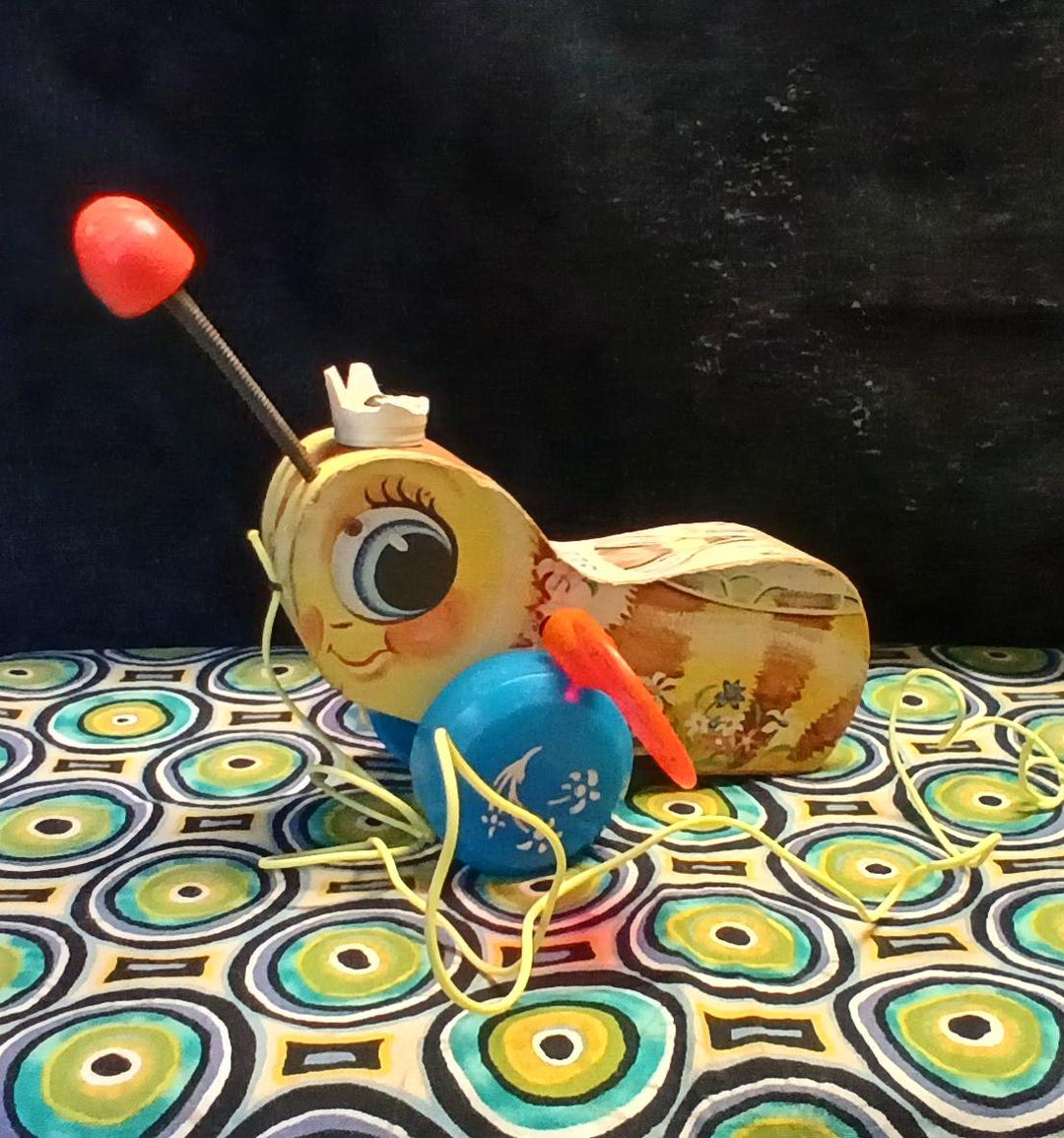 Queen Buzzy Bee Pull Toy From Fisher-price Toys, 1980s or Earlier ...